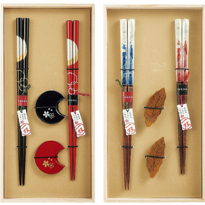 Yoimachizuki & Hana-zakura Chopstick Rests (2 pcs) + Iwai-nami ...